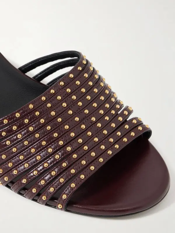 Khaite Drew Studded High-heeled Sandals - Brown