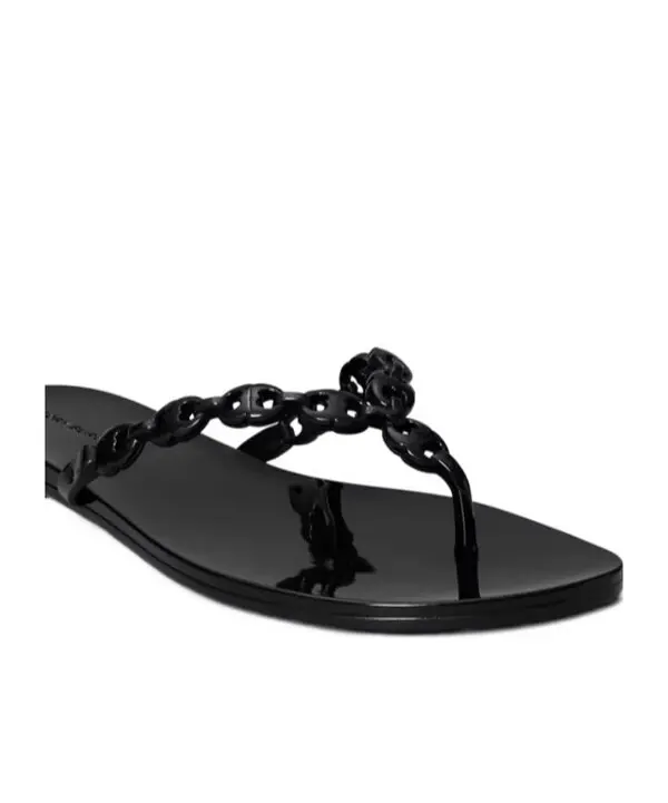 Tory Burch Chain Thong Flat Sandals - Black
