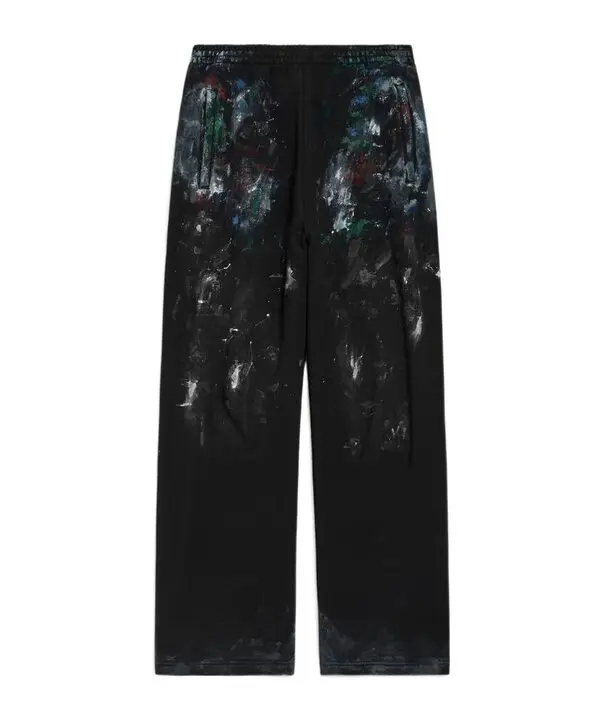 Balenciaga Paint Splatter Wide-leg Trousers - Black