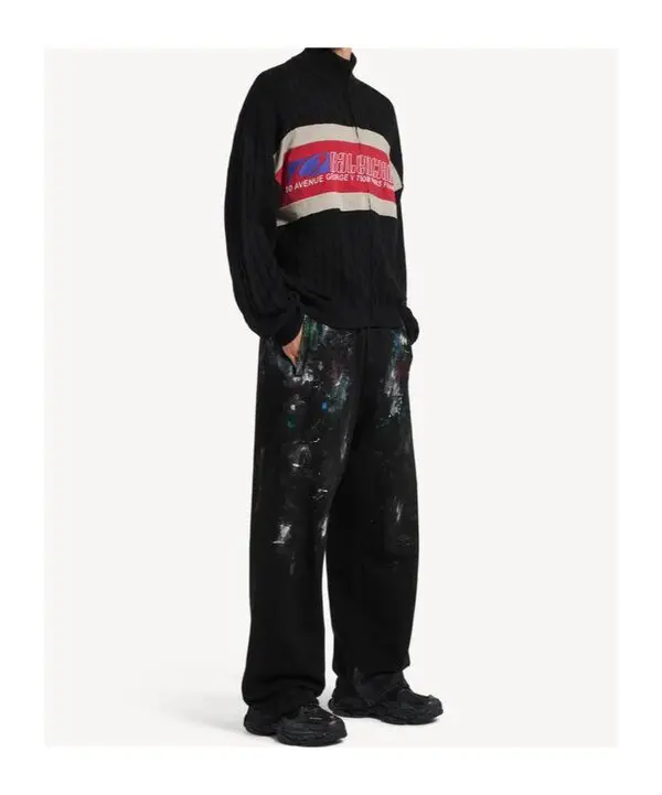 Balenciaga Paint Splatter Wide-leg Trousers