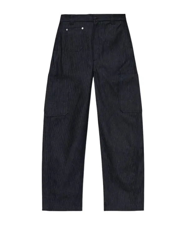 Givenchy Herringbone Denim Cargo Trousers - Black