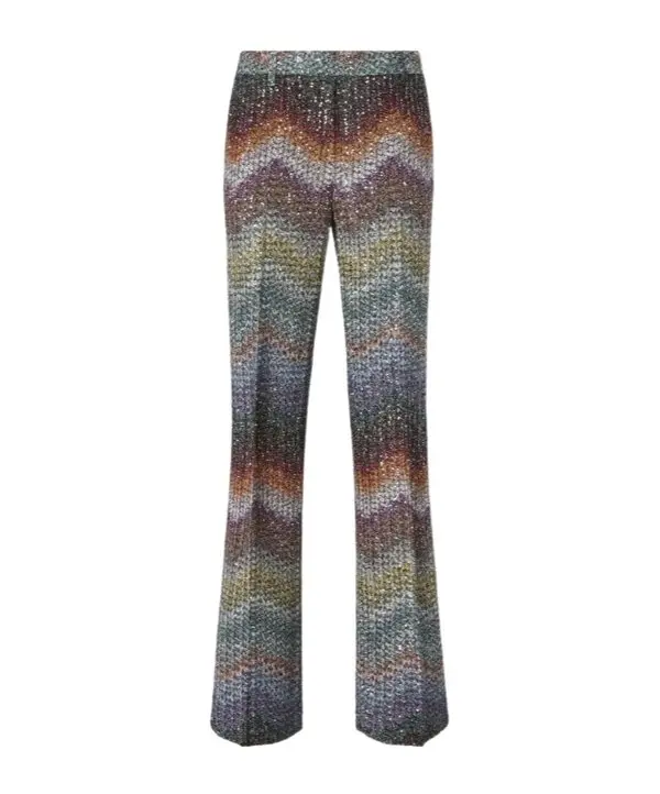 Missoni Embroidered Knitted Trousers - Gray