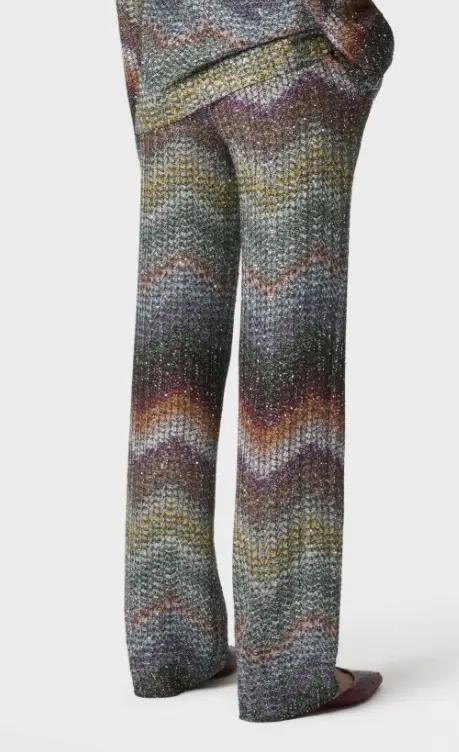 Missoni Embroidered Knitted Trousers - Gray