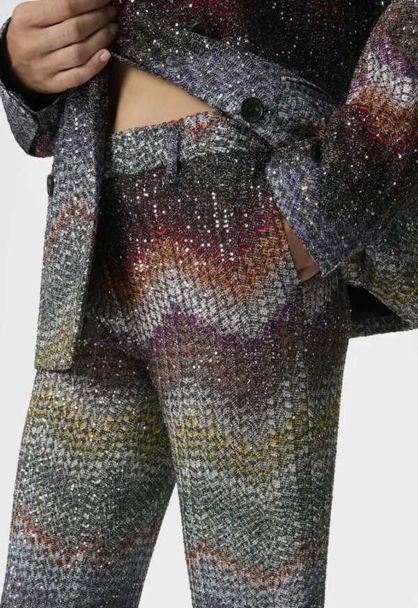 Missoni Embroidered Knitted Trousers - Gray