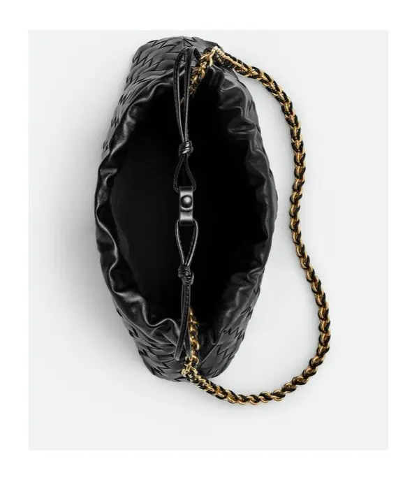 Bottega Veneta Intrecciato Drawstring Shoulder Bag - Black