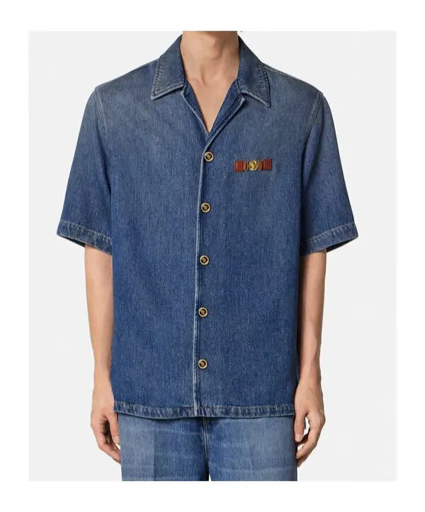 Versace Short-sleeved Denim Shirt