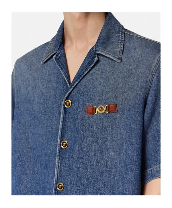Versace Short-sleeved Denim Shirt