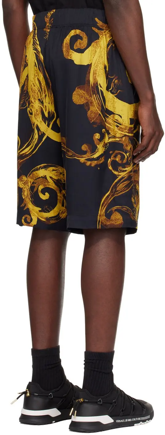 Versace Watercolour Print Knee-length Shorts - Black