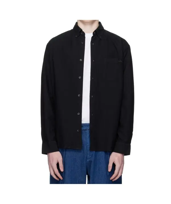 A.p.c. Logo-embroidered Long-sleeved Shirt