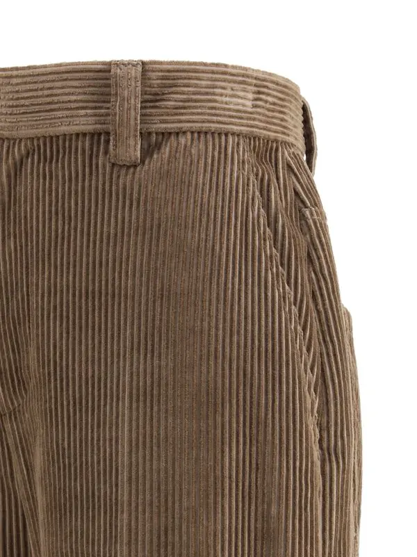 Brunello Cucinelli Monili Detailed Straight Leg Trousers - Brown