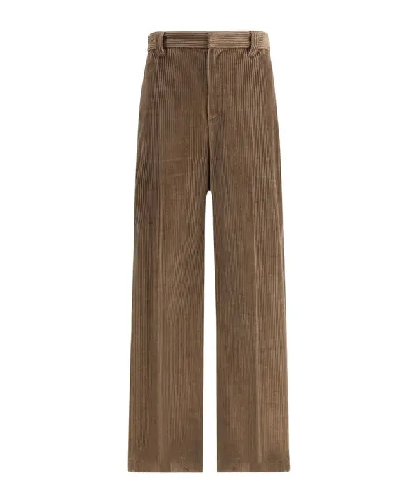 Brunello Cucinelli Monili Detailed Straight Leg Trousers - Brown