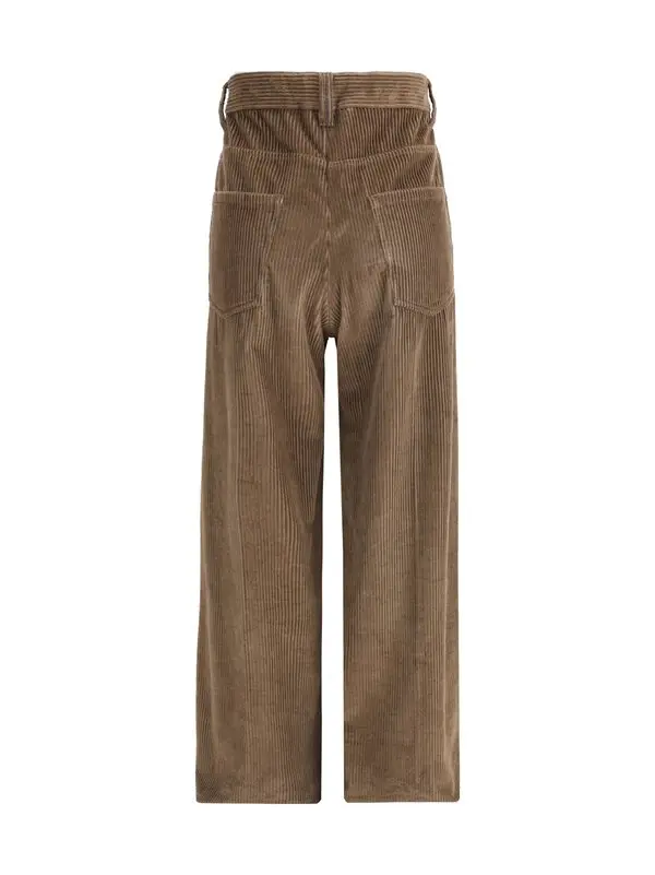 Brunello Cucinelli Monili Detailed Straight Leg Trousers - Brown