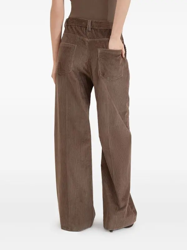 Brunello Cucinelli Monili Detailed Straight Leg Trousers - Brown