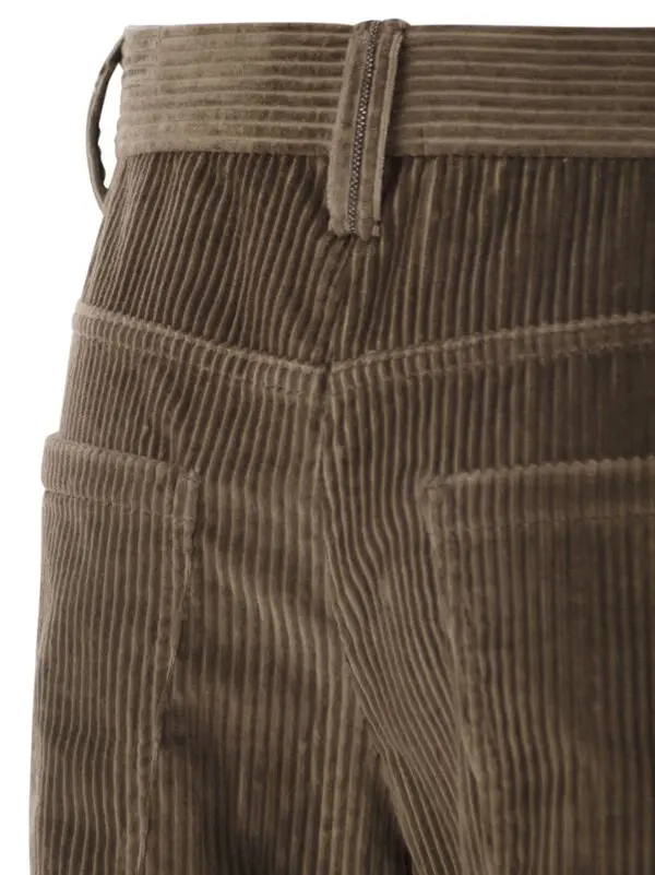 Brunello Cucinelli Monili Detailed Straight Leg Trousers - Brown