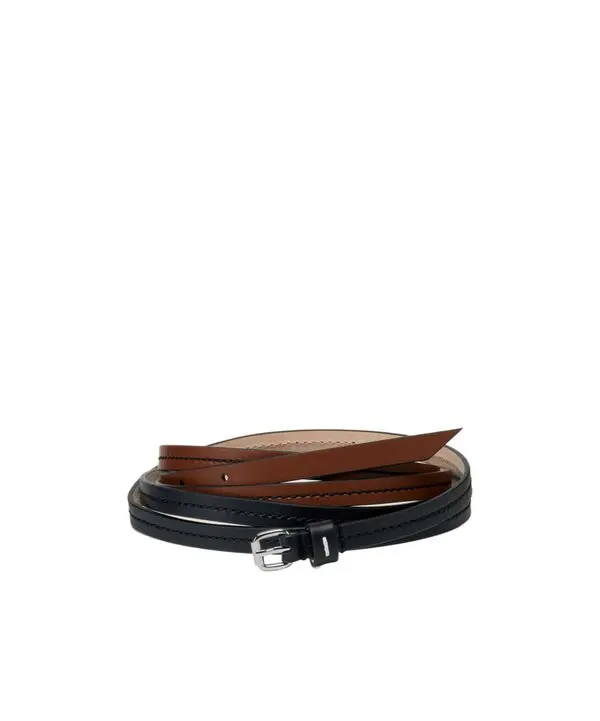 MAISON MARGIELA Slim Wrap-around Leather Belt - Black And Chestnut