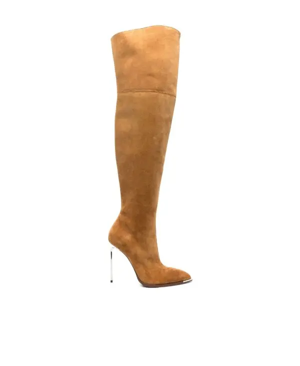 Bally Hedy Pointed Toe High Heel Boots - Brown