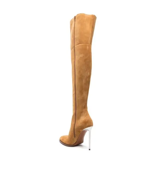 Bally Hedy Pointed Toe High Heel Boots - Brown