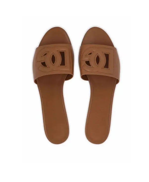 Dolce & Gabbana Millennials Logo Detailed Slides - Brown