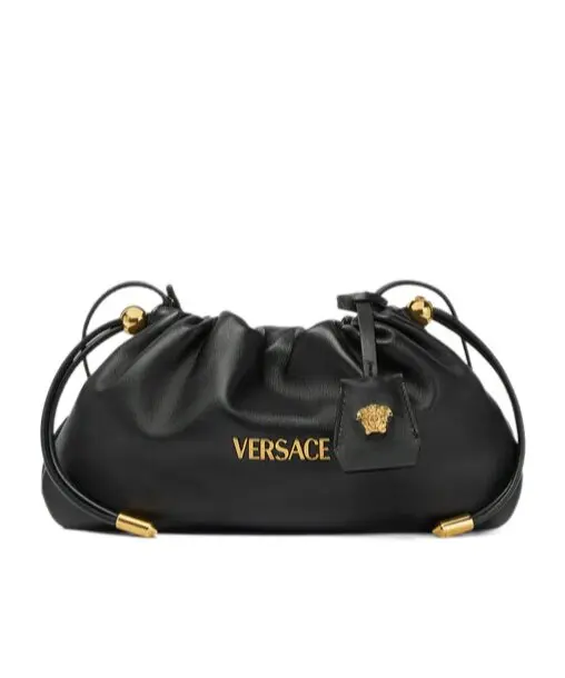 Versace Mini Tag Shoulder Bag - Black