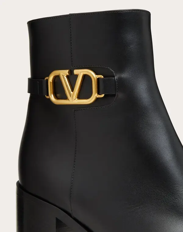 Valentino Garavani Vlogo Signature Leather Ankle Boots