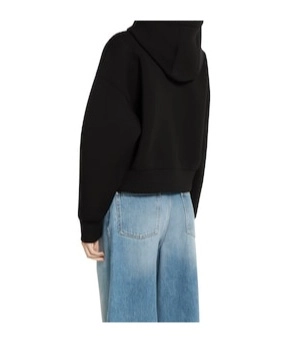 Gucci Viscose Jersey Hooded Sweatshirt - Black