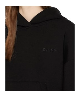 Gucci Viscose Jersey Hooded Sweatshirt - Black