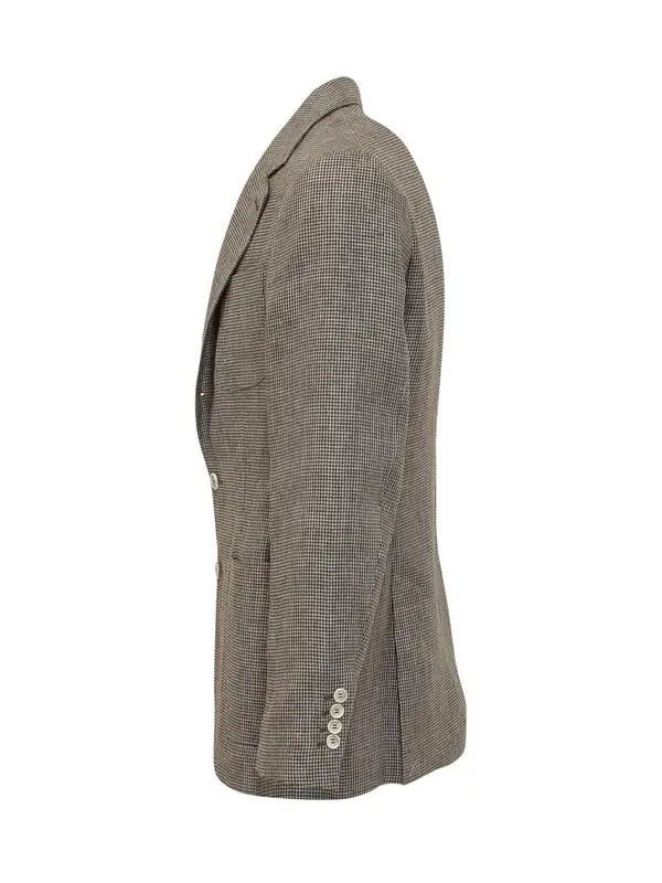 Brunello Cucinelli Checked Single-breasted Blazer - Gray