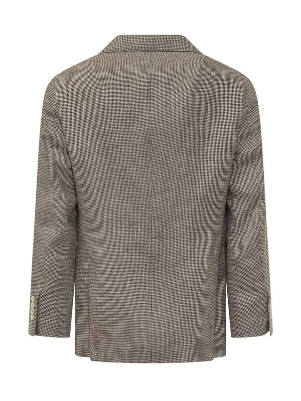 Brunello Cucinelli Checked Single-breasted Blazer - Gray