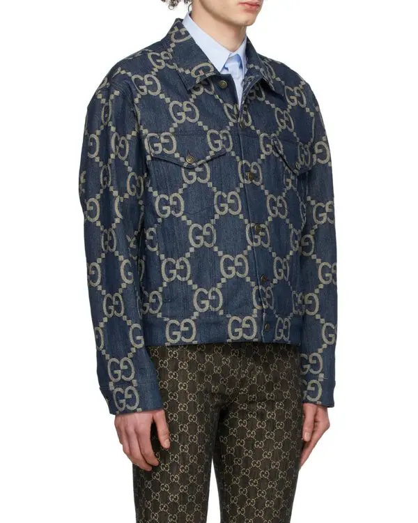 Gucci Interlocking G Pattern Denim Jacket