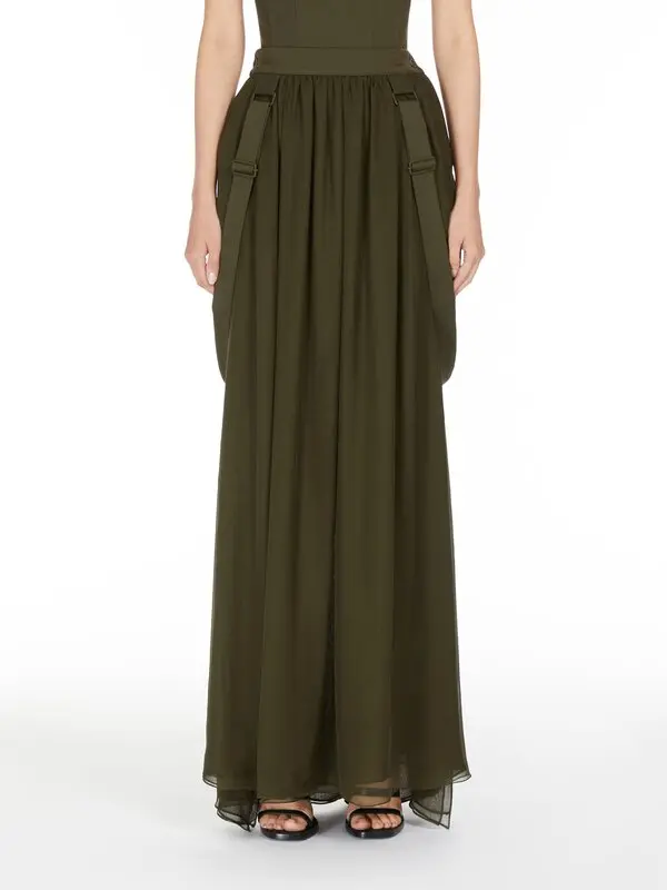Max Mara Buckle Detailed Maxi Skirt - Green