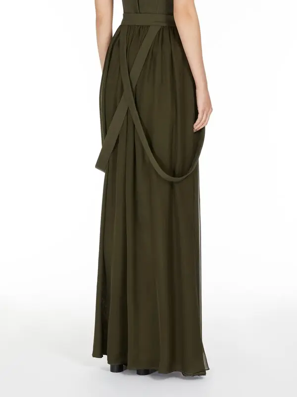 Max Mara Buckle Detailed Maxi Skirt - Green
