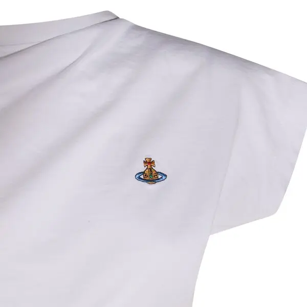 VIVIENNE WESTWOOD Orb Embroidered Asymmetric T-shirt - White