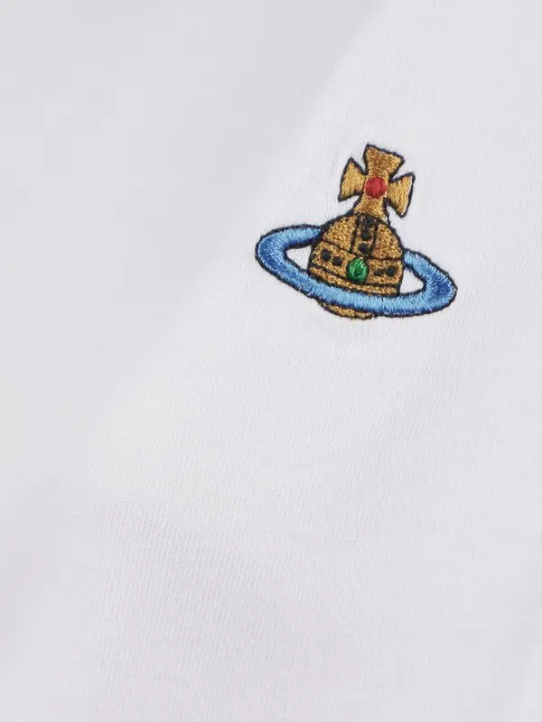VIVIENNE WESTWOOD Orb Embroidered Asymmetric T-shirt - White