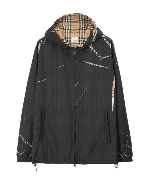 Burberry Sliced Check Hooded Jacket