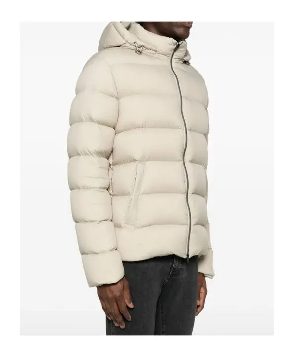 Herno Hooded Quilted Bomber Jacket - White