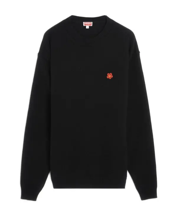 Kenzo Boke Flower Crewneck Knitted Jumper - Black