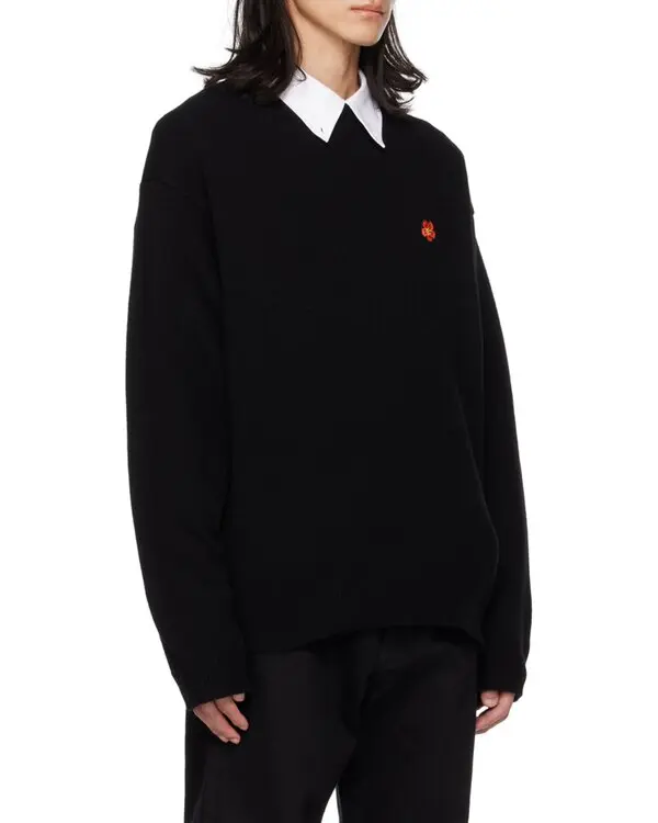Kenzo Boke Flower Crewneck Knitted Jumper - Black