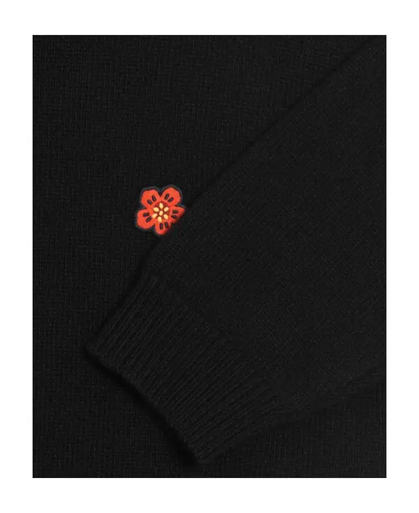 Kenzo Boke Flower Crewneck Knitted Jumper - Black