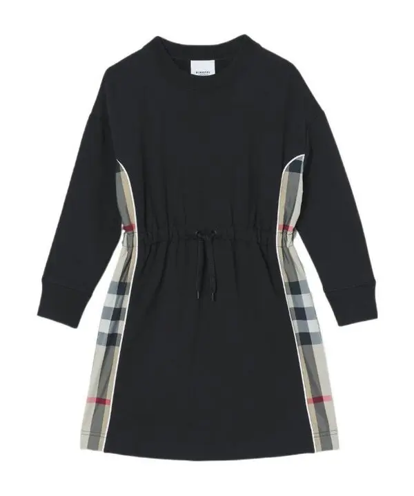 Burberry Checked Panel Cotton Dress