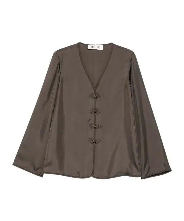 RÓHE Voluminous Peplum Top - Brown