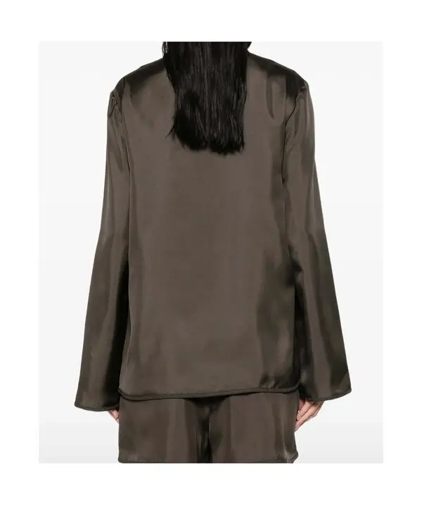 RÓHE Voluminous Peplum Top - Brown
