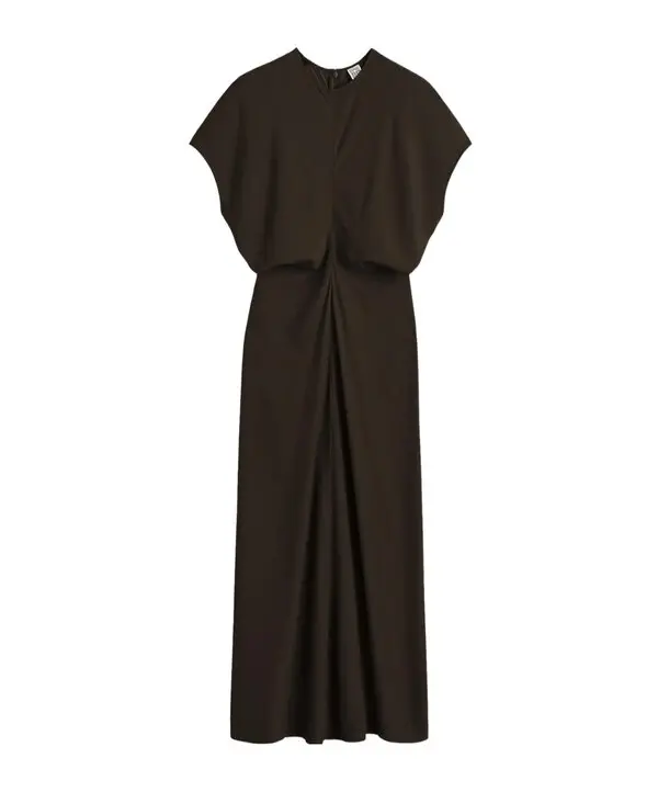 TOTEME Short-sleeved Draped Maxi Dress - No