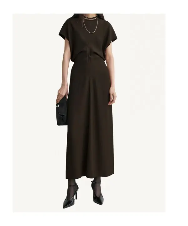 TOTEME Short-sleeved Draped Maxi Dress - No