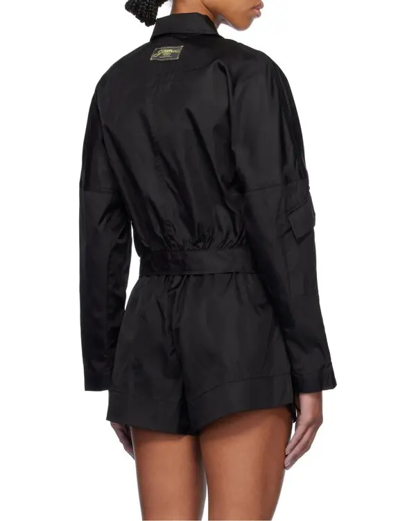 GANNI Cropped Jacket With Pockets And Logo Detail