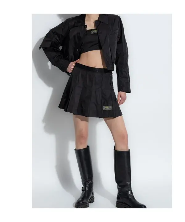 GANNI Cropped Jacket With Pockets And Logo Detail