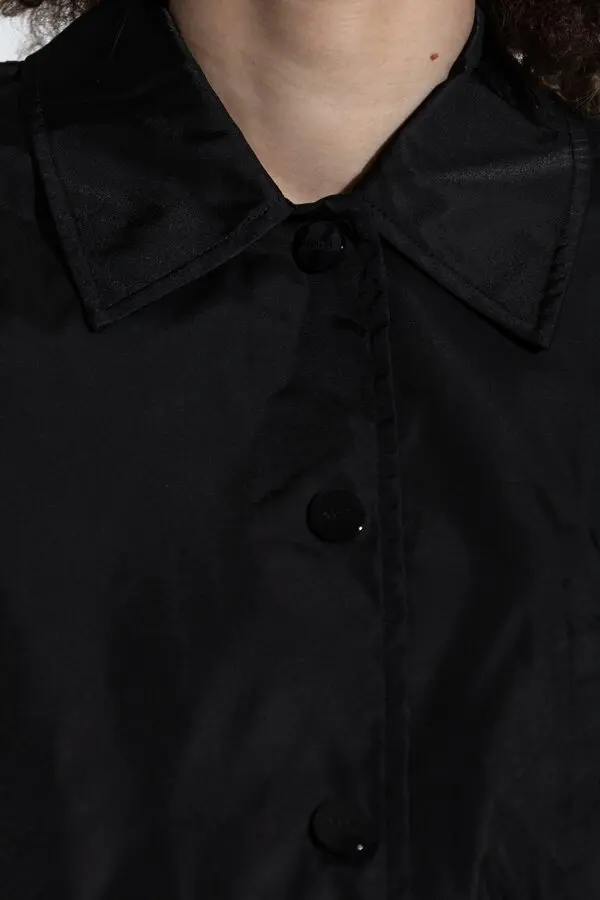 GANNI Cropped Jacket With Pockets And Logo Detail