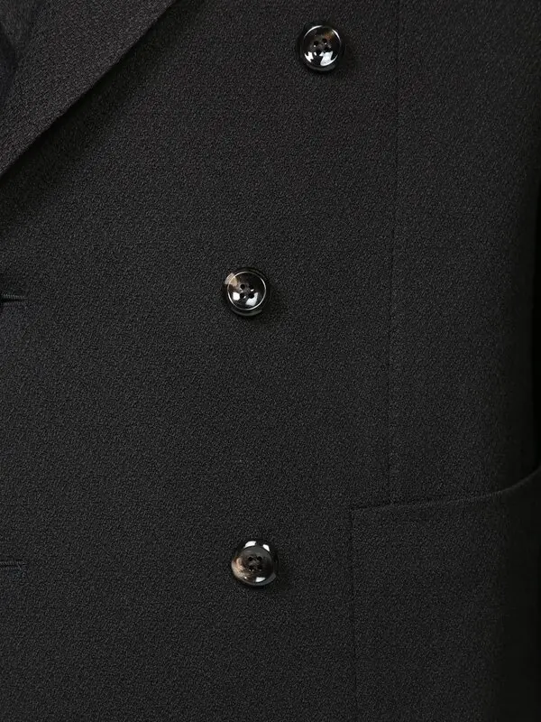 Tagliatore Logo Plaque Double-breasted Blazer - Black
