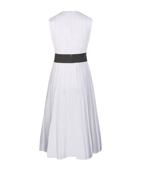 Tory Burch Sleeveless Pleated Dress With Zipper Closure