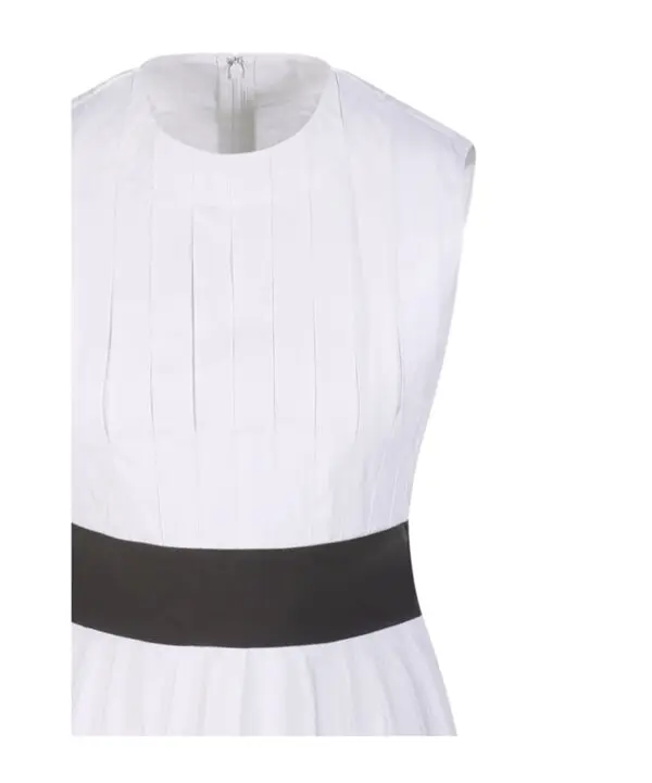 Tory Burch Sleeveless Pleated Dress With Zipper Closure