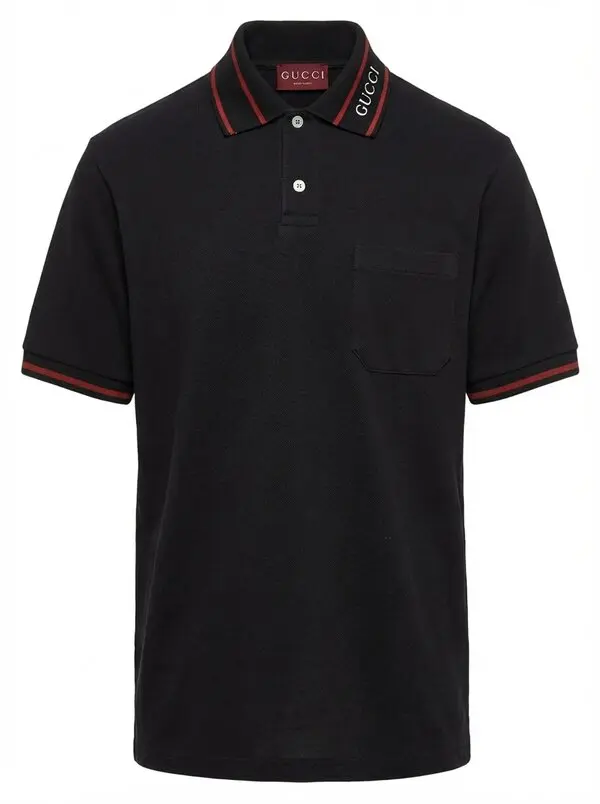 Gucci Logo Detailed Polo Shirt - Black